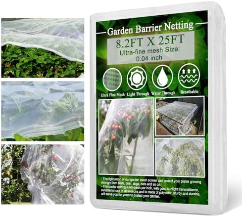 Amazon.com : 8x25FT Garden Mesh Netting, Insect Netting Barrier Nets ...