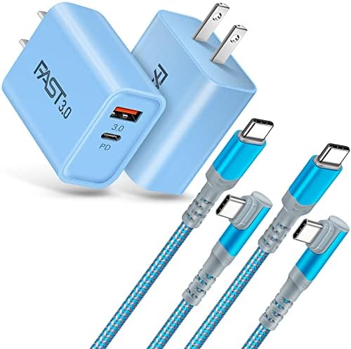 Fast C Charger Kit, 2 Pack 20W PD USB C Wall Charger Block + 10ft ...
