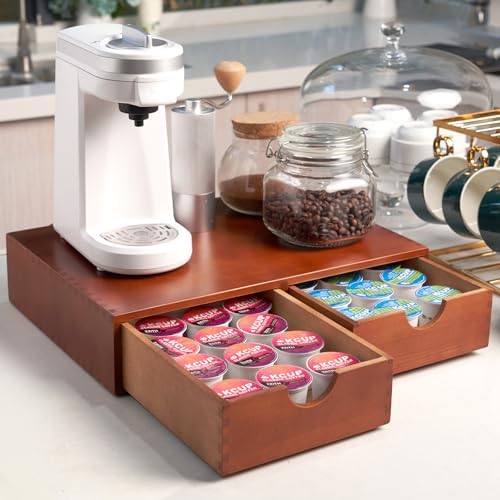 Amazon.com: Wooden K Cup Organizer Coffee Pod Storage Box, Coffee Pods ...