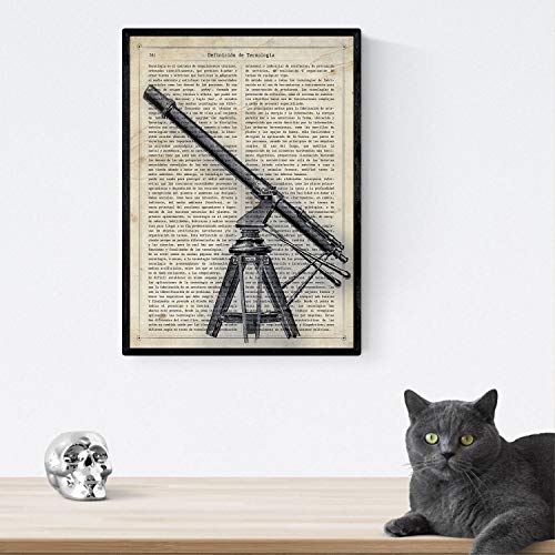 Nacnic Poster Telescope. Vintage sheets with definitions. Interior ...