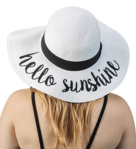 H-2017-HS09 Funky Junque Sun Hat - Hello Sunshine (White) | Amazon ...