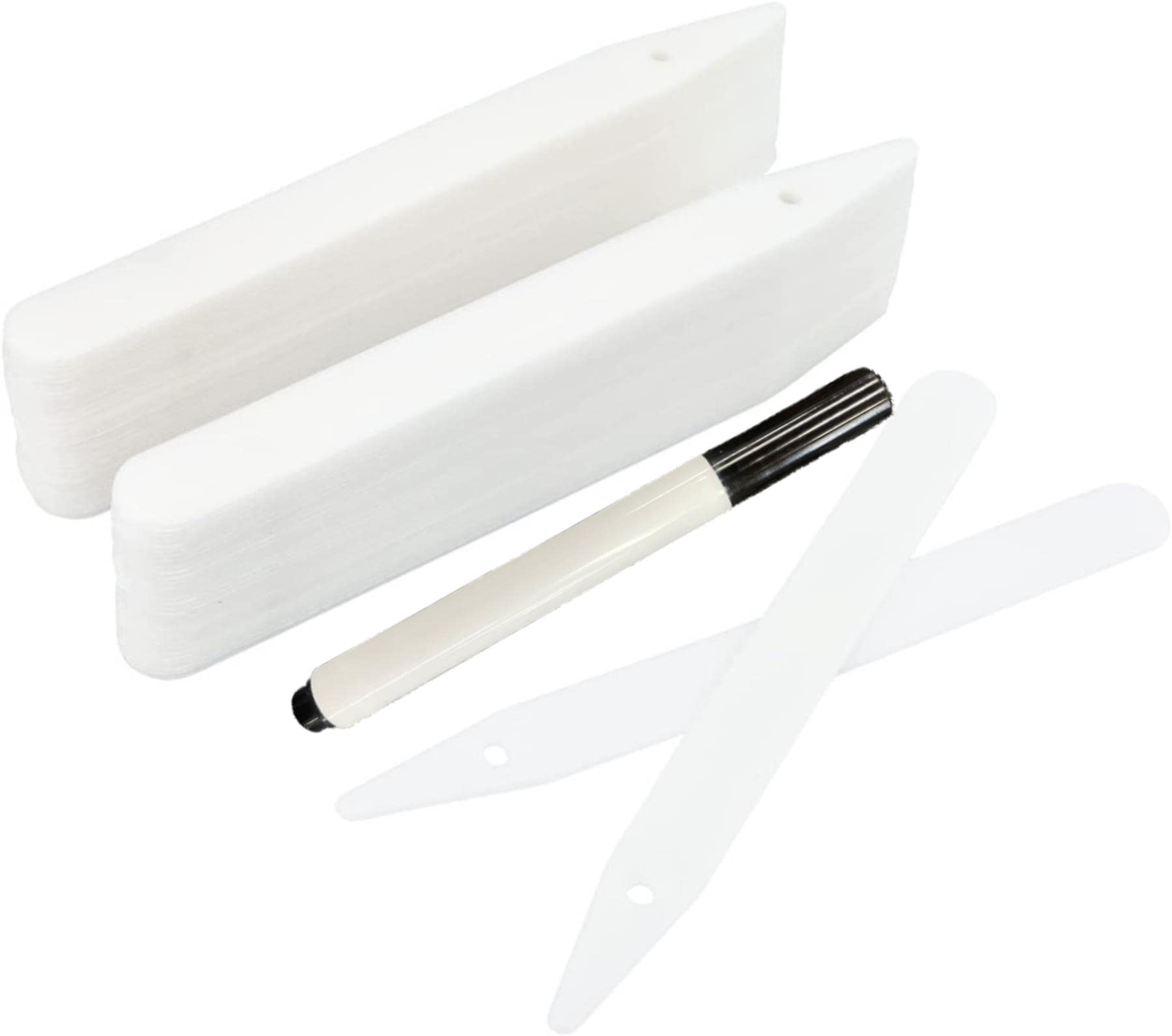 40 Plant Labels & Pen for Outdoor Plants White Plastic Garden Reusable ...