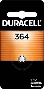 Amazon.com: Duracell 364 Silver Oxide Button Battery, 1 Count Pack, 364 ...