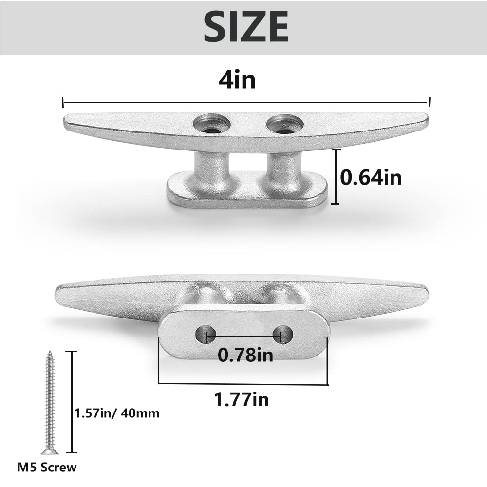 Snapklik.com : KAHACIYO 4 Inch Dock Cleat, 304 SS Boat Cleat, Rope ...