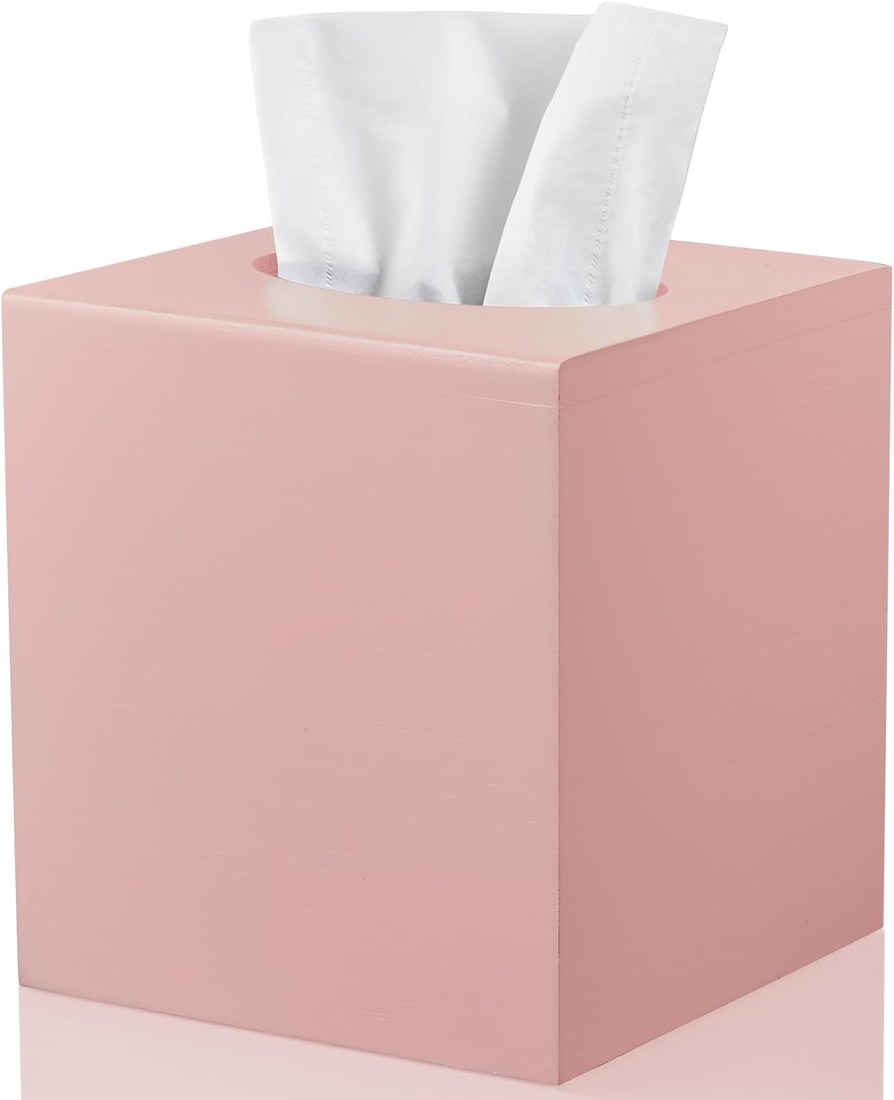 Amazon.com: ALELION Pink Tissue Box Cover Square - Thick Wooden Tissue ...