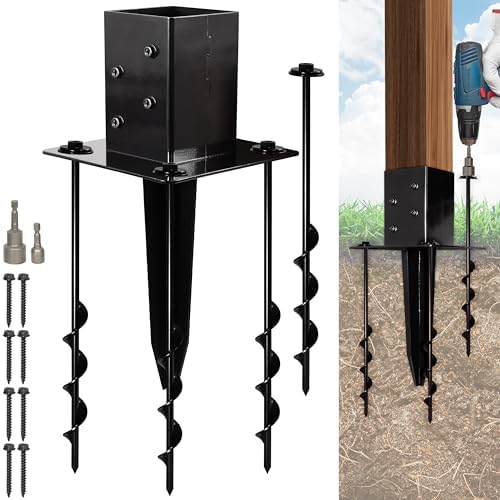 Amazon.com: LADECH 16″ No-Dig 4×4 Ground Spike Post Anchors – Powder ...
