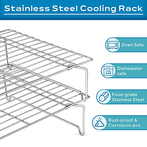 Buy Leonyo Cooling Baking Rack 2-Tier Stackable Stainless Steel Wire ...
