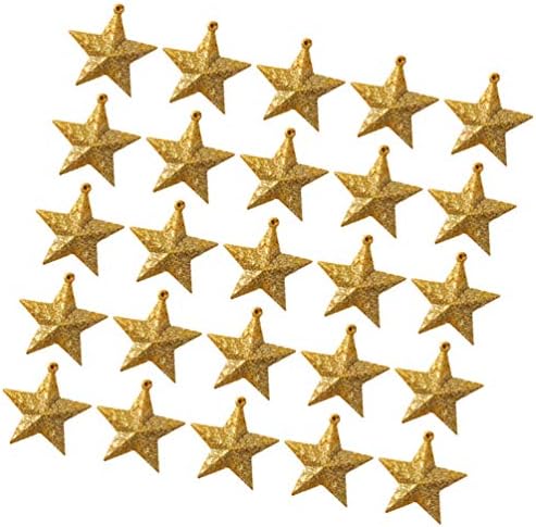 Amazon.com: Hollowfly 24 Pcs Gold 3D Glitter Star Ornaments for ...