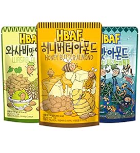 Amazon.com : [Official Gilim HBAF] Korean Seasoned Almonds 3 Flavor Pack Mix (1 Honey Butter, 1 ...