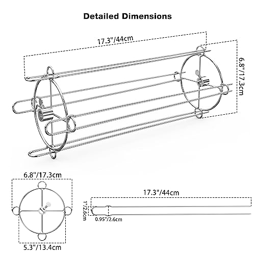 onlyfire Rotisserie Kebab Skewer Attachment, Universal Rotating System ...