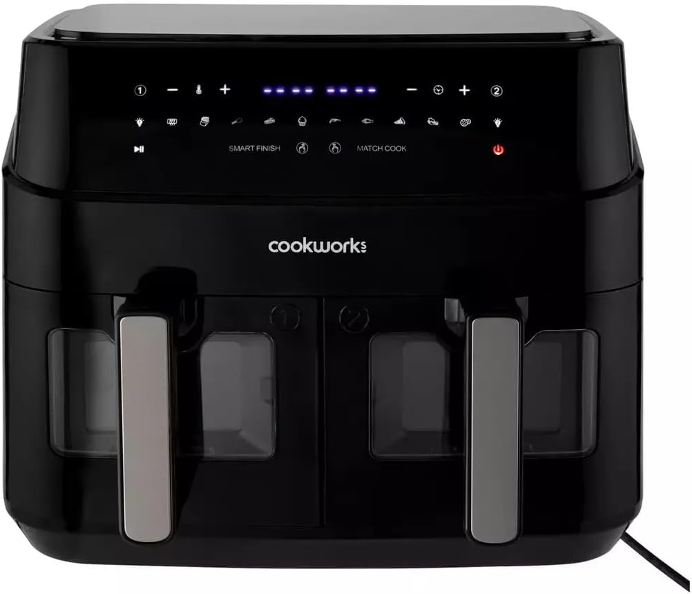 Cookworks 9L Dual Air Fryer - Black : Amazon.co.uk: Home & Kitchen