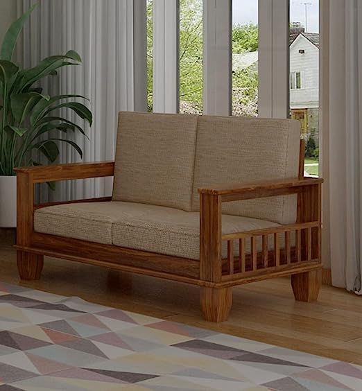 Sky Rise Decor Sheesham Wood 2 Seater Sofa Sofa for Home Living Room ...