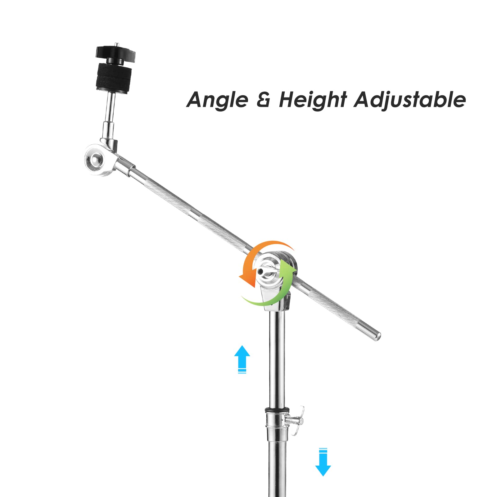 ERYUE Cymbal Stand Straight & Boom Cymbal Stand Braced Legs Height ...