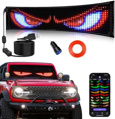 Amazon.com: Animated LED Eyes for Truck Windshield, APP Control ...