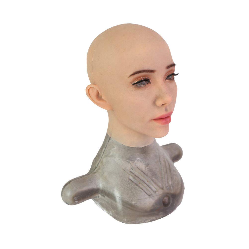 Yuewen Kathy Female Face Mask Realistic Silicone Head Mask for ...
