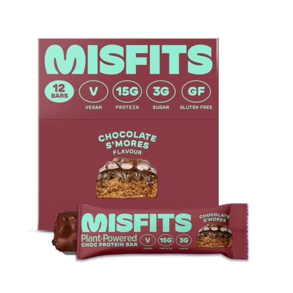 Misfits Vegan Protein Bar, High Protein, Low Sugar, Gluten Free, Plant ...