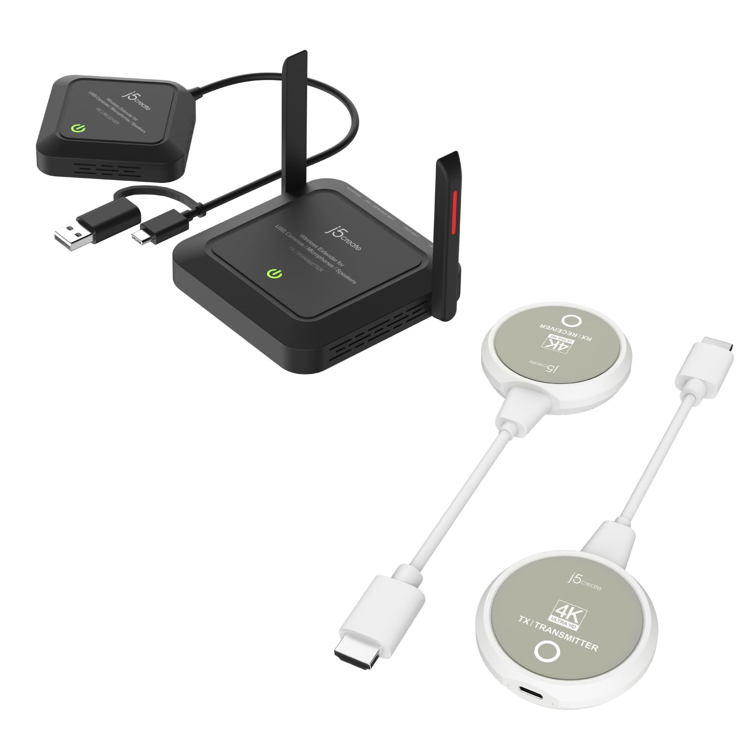 Amazon.com: j5create Wireless Extender for USB Webcam + ScreenCast 4K Wireless HDMI Transmitter ...