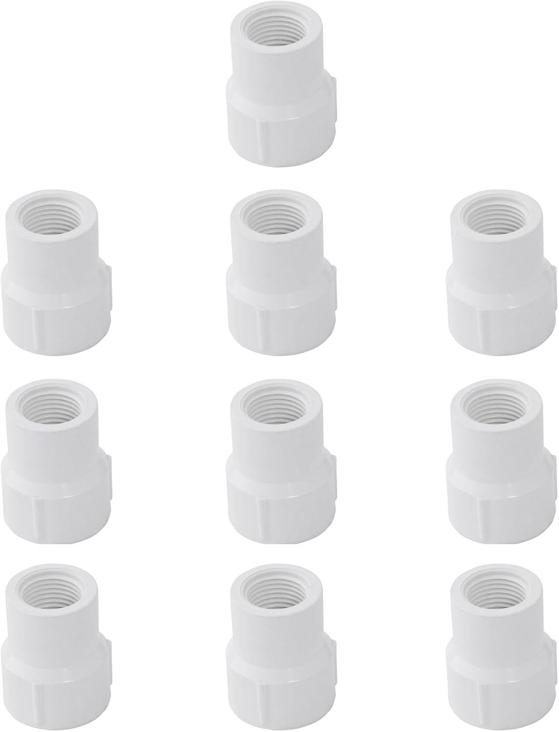 FangKingNo 10pcs 3/4" to 1" PVC Reducing Female to Female Threaded Coupling for PVC PIPE ...
