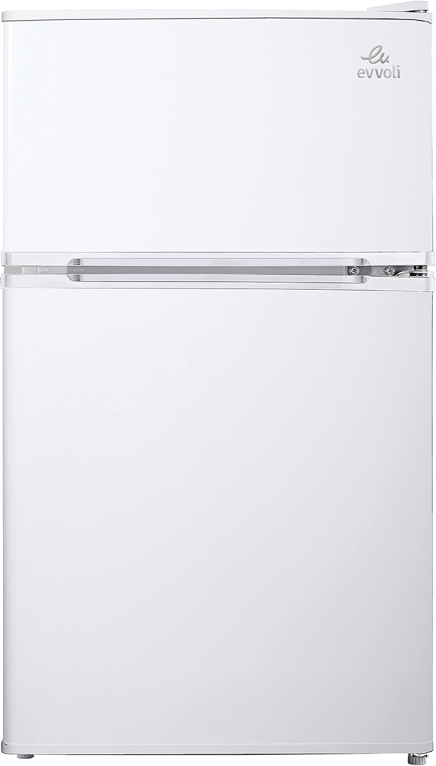 evvoli Top Mount Refrigerator, 100 Liters, Adjustable Leg, Interior ...