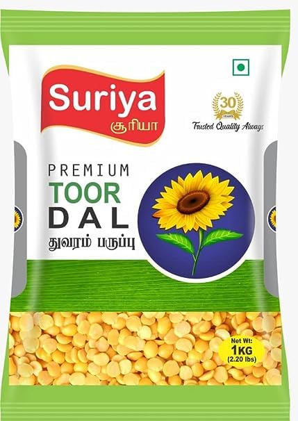 Suriya Gold Toor Dhal/Tur Dal/Tuvaram Paruppu - 1Kg : Amazon.in ...