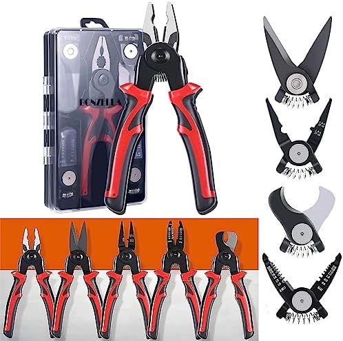 5 in 1 multifunctional Pliers Tool Kit With 5 Interchangeable Heads Special For Electricians ...