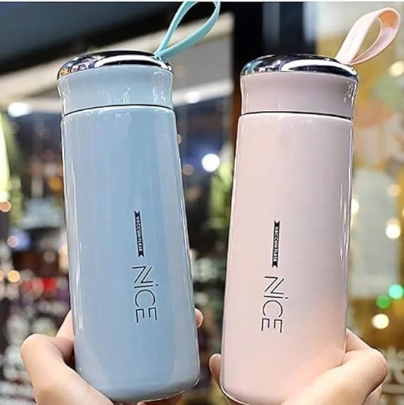 Nice Water Bottle, Glass Inner Liner with Silicone Protective Cover Hot and Cold Thermoware ...