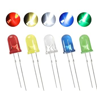 RoboComp 100pcs 5mm LED Light Assorted Kit DIY LEDs Set (20pcs Each ...