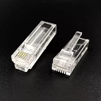 Amazon.com: Coorle Modular Plug Male Long Body RJ12 RJ11 RJ14 6P4C ...