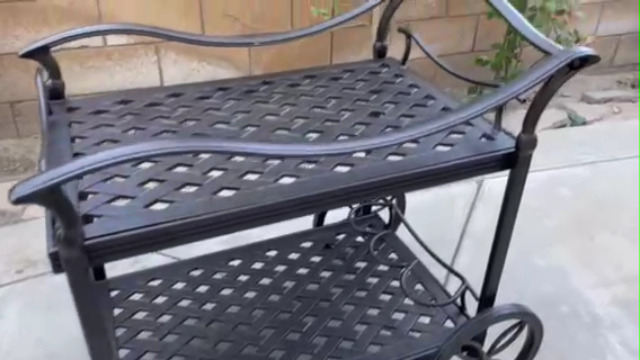 Watch Outdoor serving patio tea cart with wheels on Amazon Live