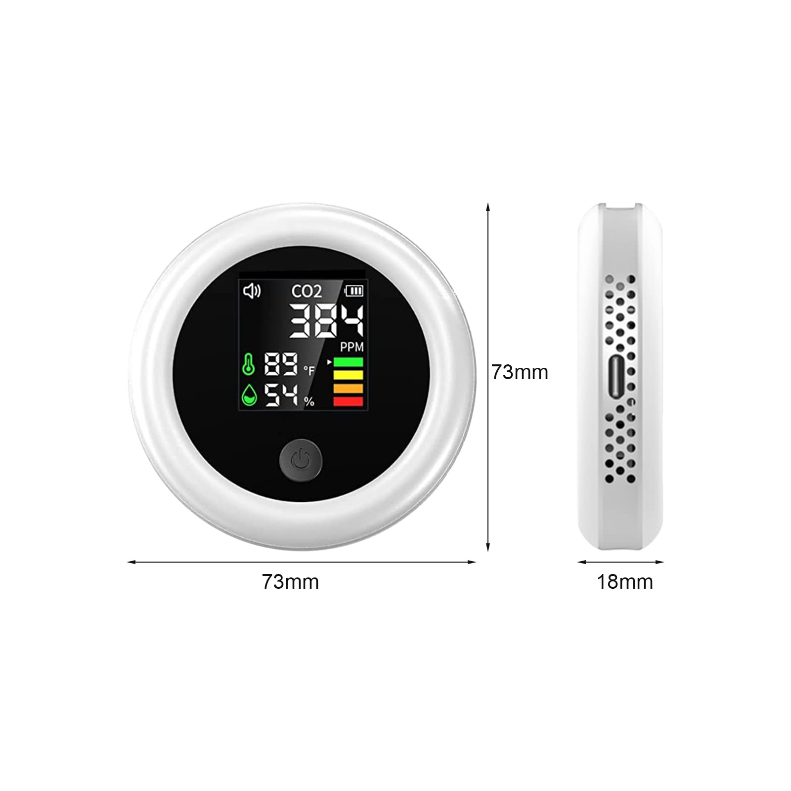 Snapklik.com : Mini CO2 Tester W/s Temperature And Humidity Measurement ...