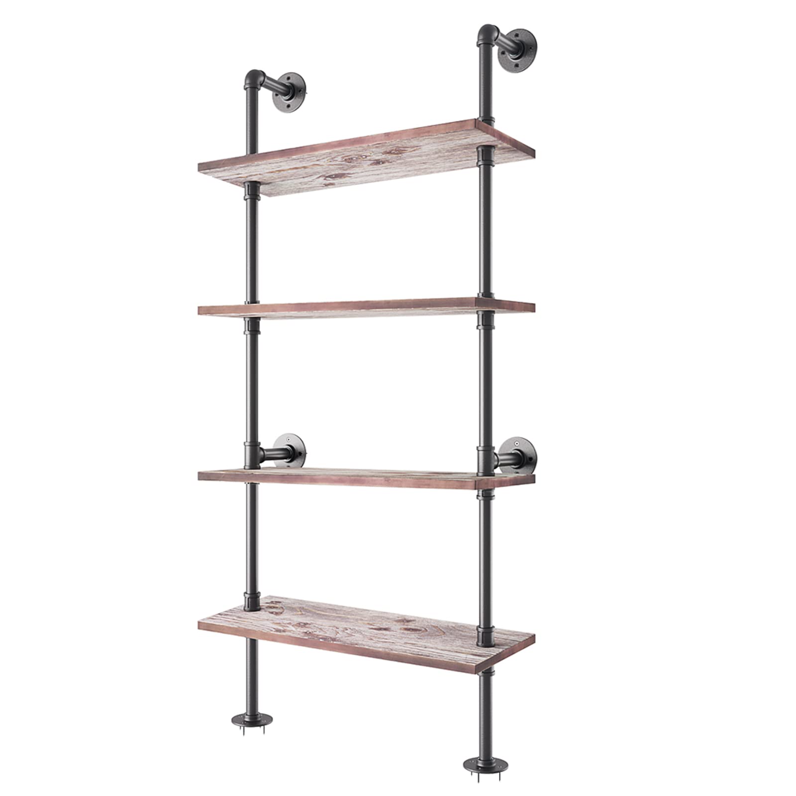 Yuanshikj 4 Tier Industrial Pipe Solid Wood Ladder Shelf/Shevles ...
