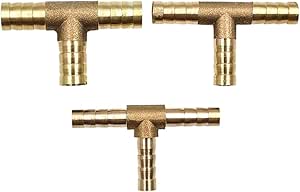 1Pc 6-12mm BRASS T Hose Joiner Piece 3 WAY Fuel Water Air Gas Oil Pipe TEE CONNECTOR Pneumatic ...