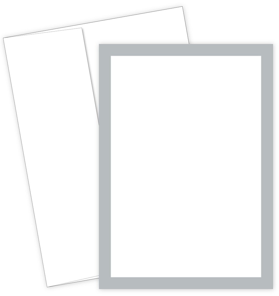 Amazon.com : Great Papers! Metallic Silver Border Flat Card Invitation ...