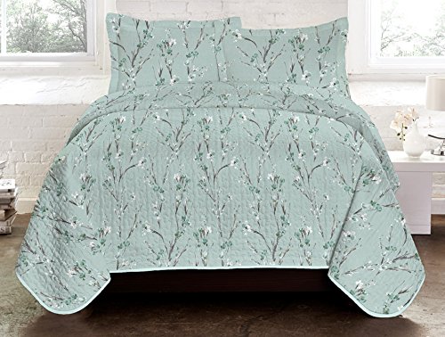 Buy Orissa 3-Piece Reversible Quilt Full/Queen_Spa Blue Online at Low ...