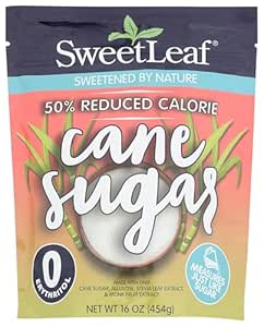 Amazon.com: SweetLeaf 50% Reduced Calorie Cane Sugar with Allulose, Stevia and Monk Fruit ...