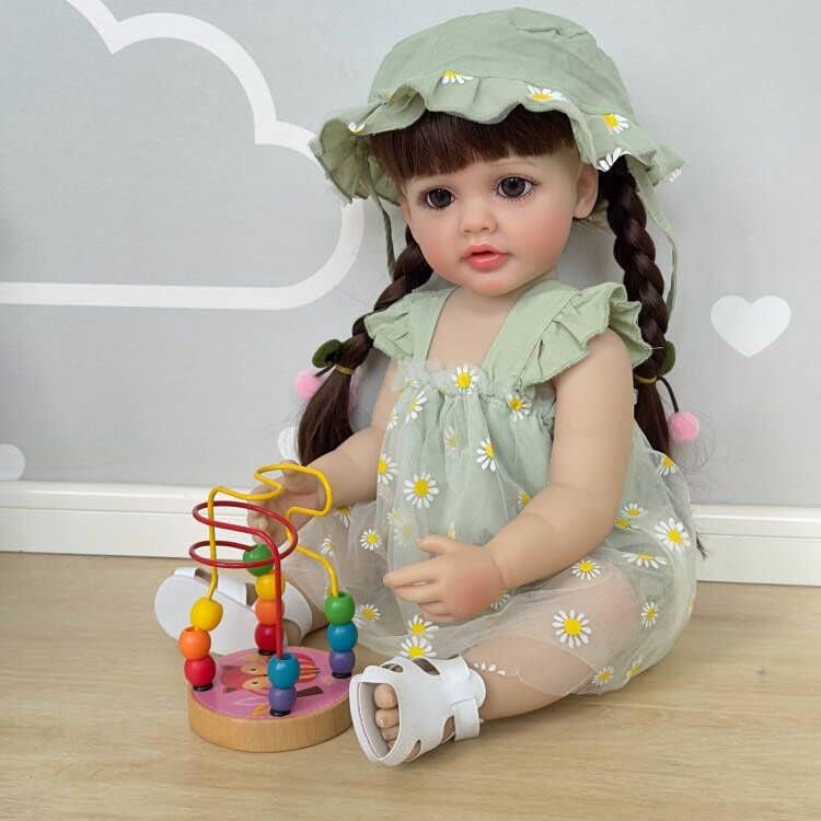 ROSHUAN Reborn Toddler Dolls Vinyl Full Body Betty Girl with Brown Hair ...
