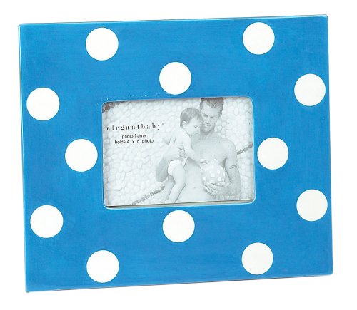 Amazon.com : Elegant Baby Dot Ceramic Frame- Blue : Baby Keepsake ...