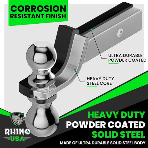 Rhino USA Dual Ball Hitch (Fits 2-Inch Receiver) - Heavy Duty ...