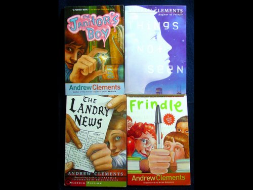 Andrew Clements Set I (Frindle, The Landry News, The Janitor's Boy ...