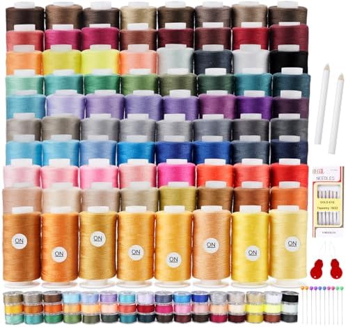 Amazon.com: ilauke 80 Colors Sewing Thread,144 Pcs Bobbins Sewing ...