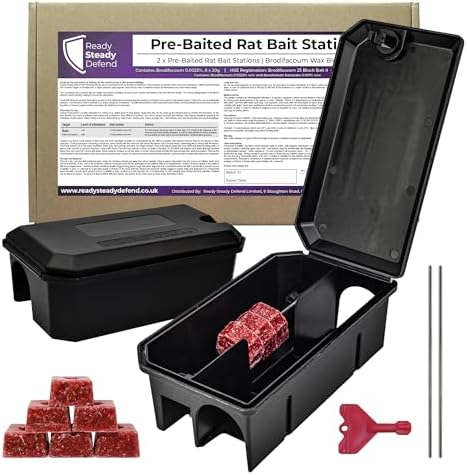 Rodent Killer Block Bait & Box Kit - Includes 500g bait (50 Blocks) and ...