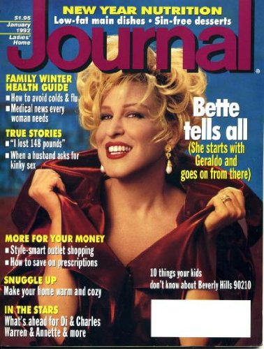 Ladies Home Journal January 1992 Bette Midler on Cover, Carol Burnett ...