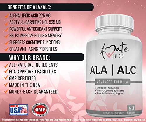 Amate Life ALA/ALC High Potency Formula- Best Alpha Lipoic Acid and ...