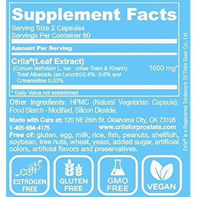 Buy Crila - Prostate Supplement for Men, Natural Crinum Latifolium ...