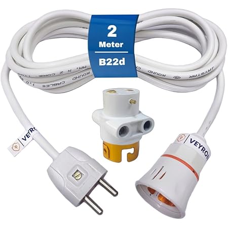 VEYRON Electric 2 in 1 Bulb Holder with Flexible Cable, Wire, 2 pin ...