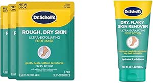Amazon.com: Dr. Scholl's Rough, Dry Skin Ultra Exfoliating Foot Mask 3 Pack and Dry, Flaky Skin ...