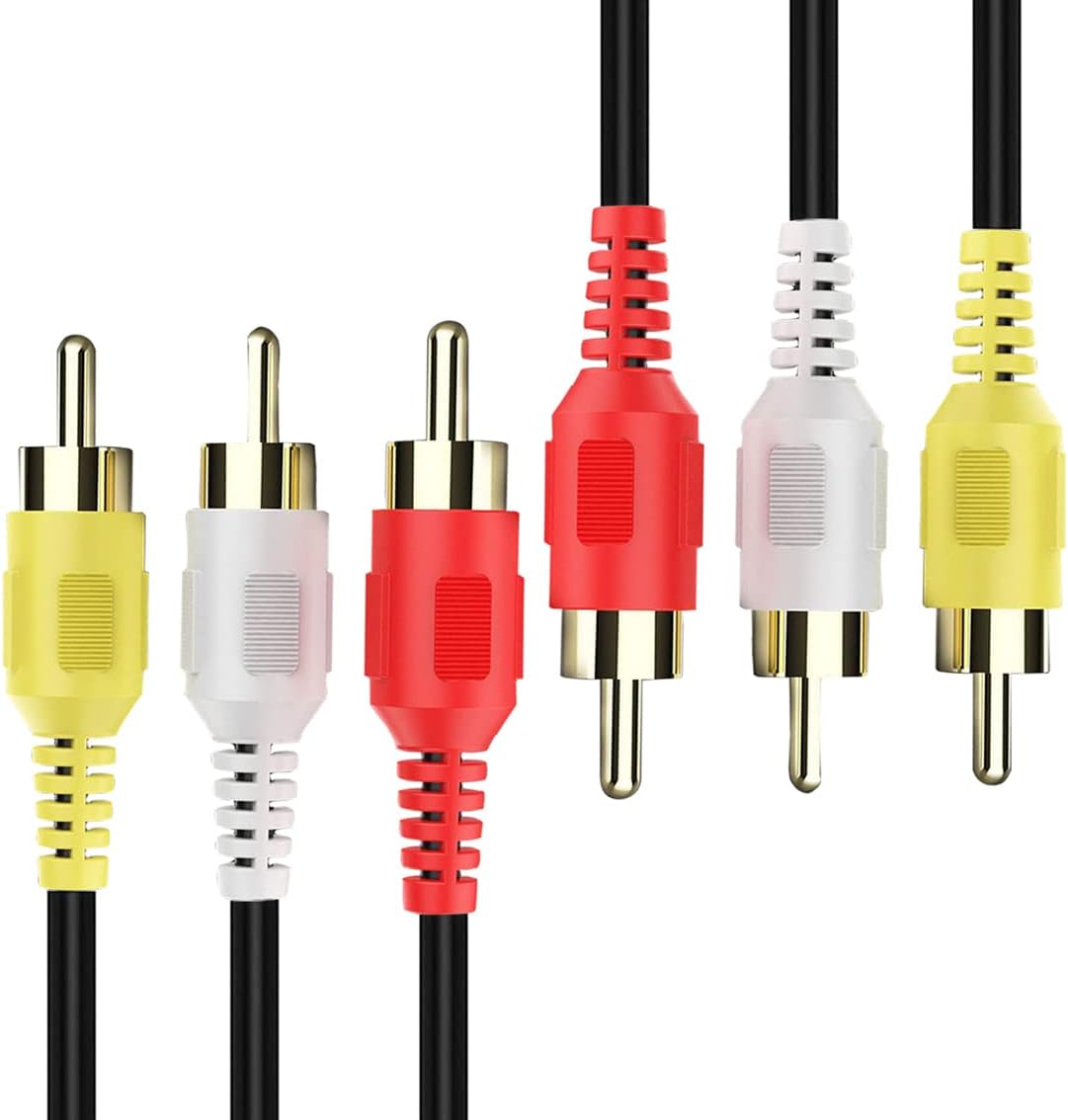 tunghey Audio Video Cable 24K Gold Plated 3RCA to 3RCA Audio Video ...