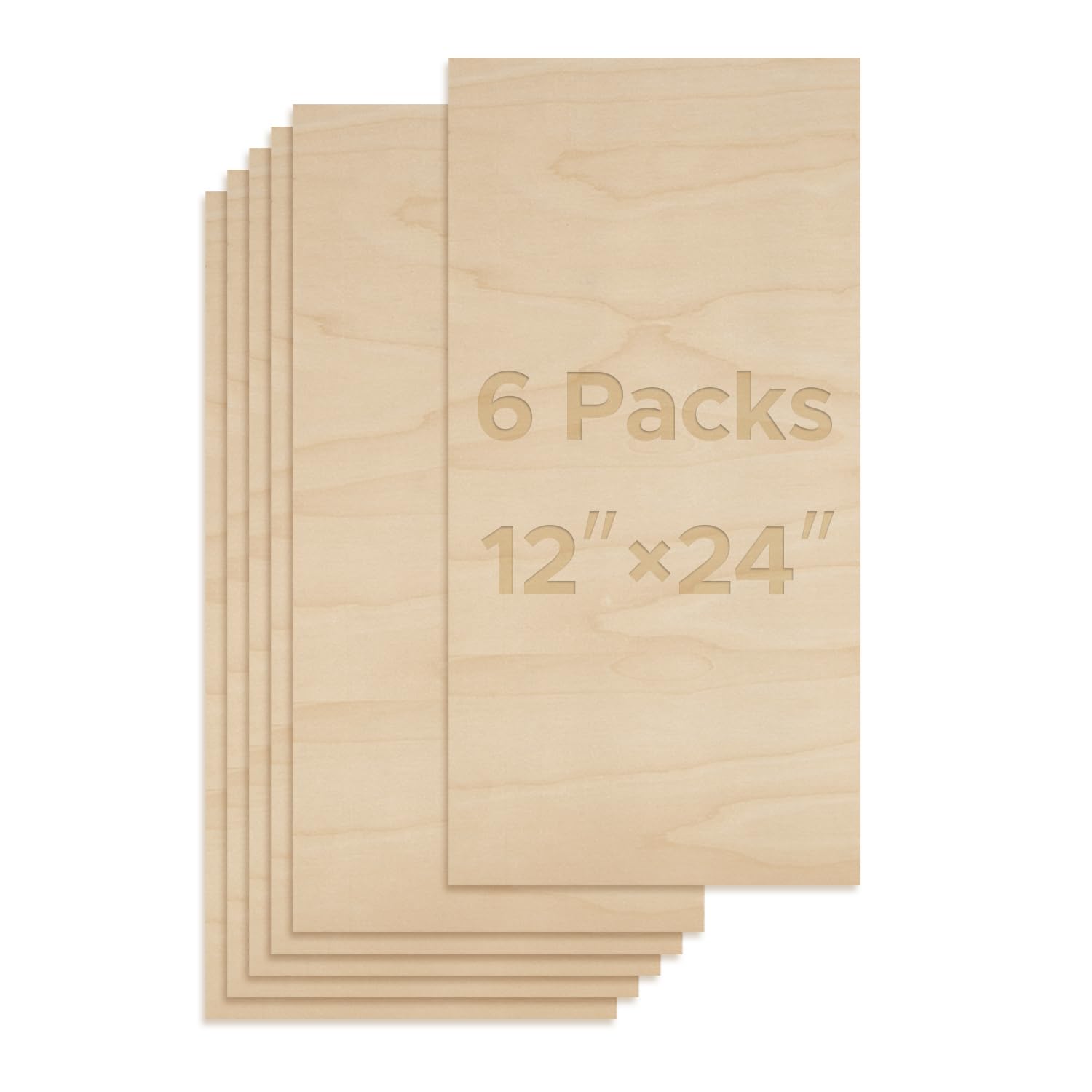 Amazon.com: OMTech 6 Pack Birch Plywood Sheets, 12x24 Inch Plywood ...