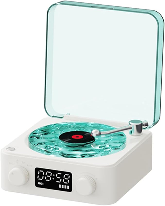 The Waves Vinyl Record Player, Retro Turntable Speaker with 4 Sounds of ...