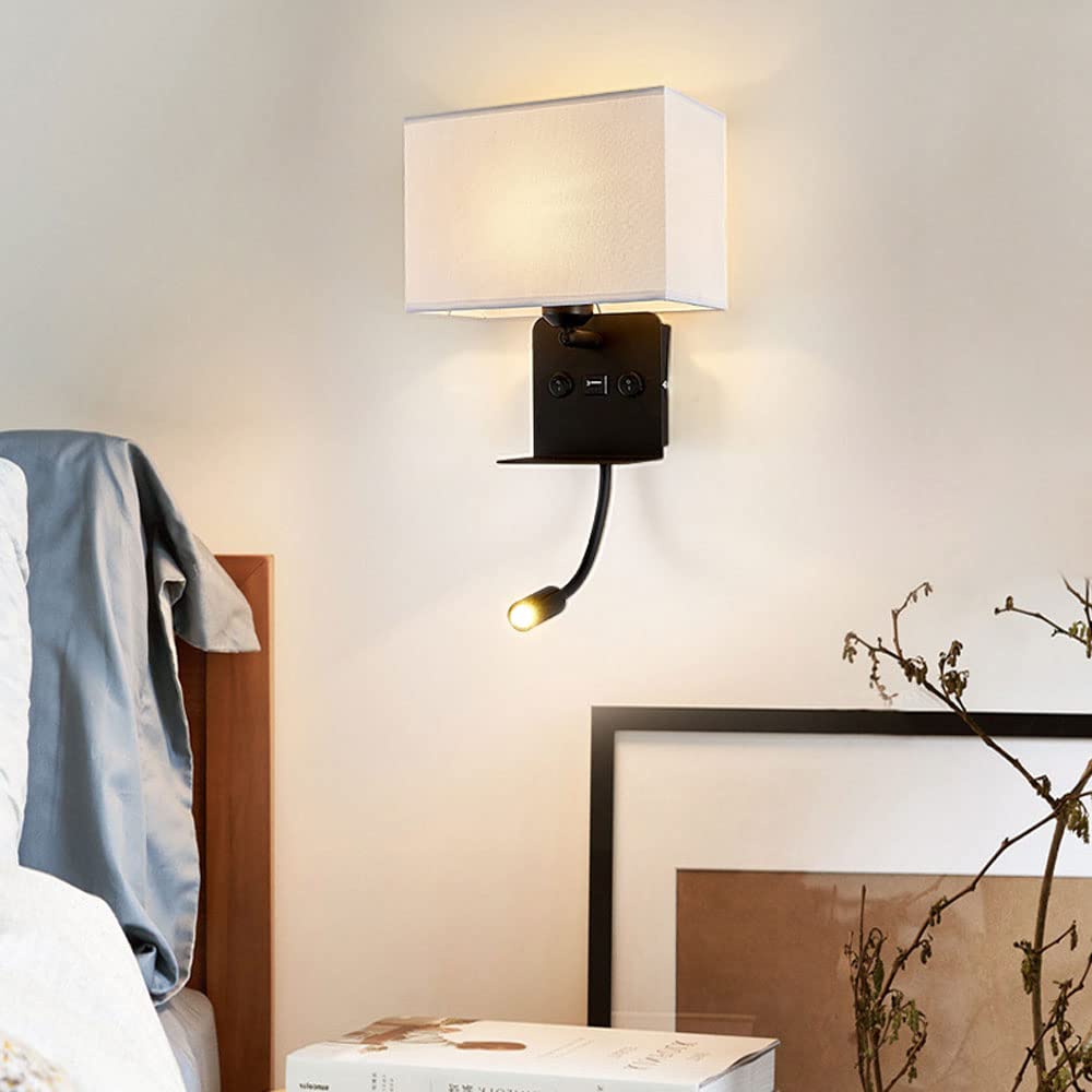 Reading Wall Lamp With Light Modern Style Golden Black Spot Light LED
